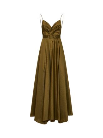 Blanca Vita Lyocell Blend Wrap-Front Dress - Green