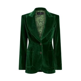 Etro Femme, Vestes, Vert, Taille: 44 FR Veste en velours stretch