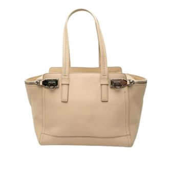Ferragamo Pre-owned Leder-Tragetasche - - Pre-owned - Damen - Beige - ONE SIZE