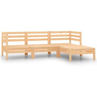 vidaXL Vidaxl - Salon de jardin 4 pcs en pin massif - Dimensions : 63,5 x 63,5 x 62,5 cm - R&eacute;sistant aux intemp&eacute;ries - Design modulaire pour agencement