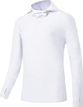 Generic Sweat &agrave; capuche pour homme UPF 50+ Protection solaire Performance T-shirt &agrave; manches longues avec capuche S&eacute;chage rapide Sweat &agrave; capuche Ext&eacute;rieur, bla