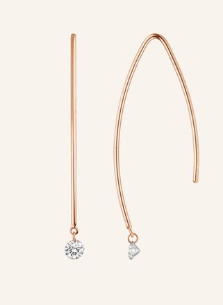 Leaf Creolen Pure M Aus 18 Karat Ros&eacute;bgold Mit Diamanten rosegold