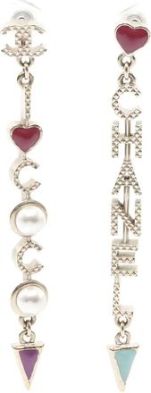 Chanel 1980s Coco Mark Hängeohrringe - Silber