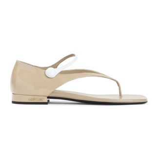 Miu Miu Beige Patentleder Zehentrenner - - Shoes - Damen - Beige - 36 EU