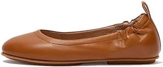 FitFlop Ballerines Allegro en Cuir à Bout fermé pour Femme, Bronzage Clair, 38 EU