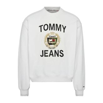Tommy Jeans Organische Baumwolle Logo T-Shirt Wei&szlig; - - Sweatshirts & Hoodies - Herren - Wei&szlig; - L