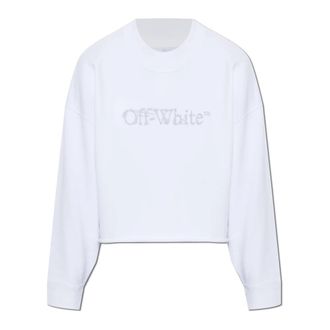 Off-white Cropped Sweatshirt mit rohem Saum - - Sweatshirts & Hoodies - Damen - Wei&szlig; - S