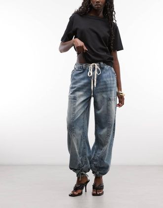True Religion Baggy-Jeans aus Denim in Mittelblau