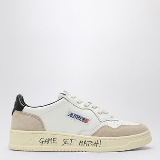 Autry Medalist trainer in white/black leather and suede