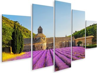 Islandburner Bild auf Leinwand Abtei Von Senanque Und Bl&uuml;hende Reihen Lavendel Blumen Auf Sonnenuntergang Gordes Luberon Vaucluse Provence Frankreich Europa Wandbi