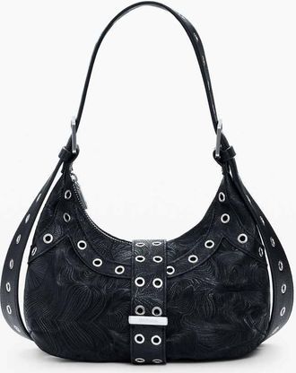 Desigual Sac emboss&eacute; &agrave; clous - Noir