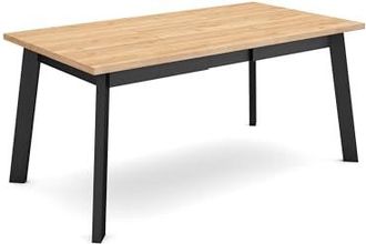 Skraut Home | Esszimmertisch | Küchentisch, Esstisch | 170 | Für 8 Gäste | Hölzerne Beine | Moderner Stil | Eiche Schwarz