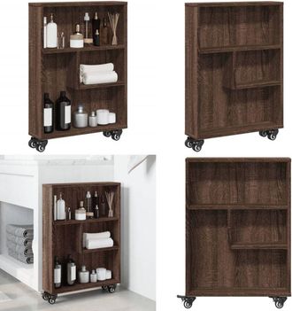 vidaXL Vidaxl - Aufbewahrungswagen Schmal Eichen-Optik 48x13x68cm Holzwerkstoff