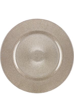 Novel Platzteller, Hellbraun, Glas, 4-teilig, rund, Lfgb, Essen & Trinken, Geschirr, Teller, Platzteller