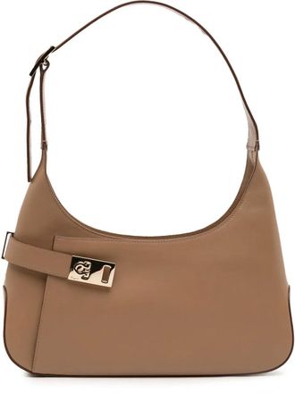Ferragamo Hobo Bags - Leather Gancini Shoulder Bag - Gr. unisize - in Braun - f&uuml;r Damen
