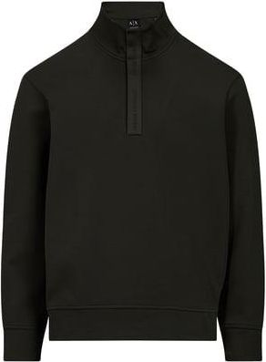 A|X Armani Exchange Sweat droit col montant en coton m&eacute;lang&eacute;