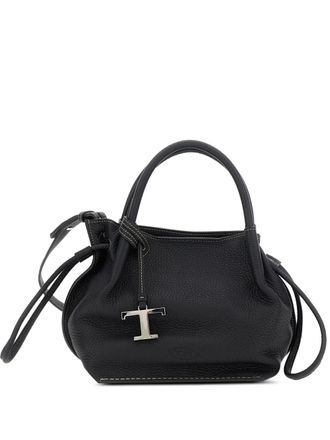 Tod's sac cabas Buz à logo T - Noir