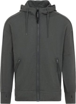 C.P. Company C.p. Company, Homme, Sweatshirts et sweats &agrave; capuche, Gris, Taille: S Open Sweat &agrave; capuche