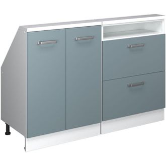 Vicco Ensembles de meuble de rangement sous pente Rion, Bleu-gris/blanc, Lot de 2, Vicco