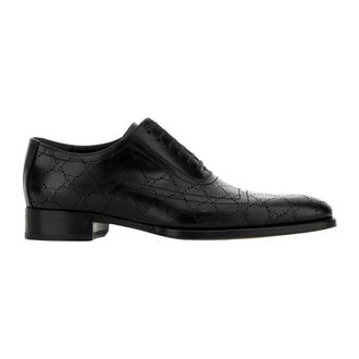 Gucci Lasered GG Schn&uuml;rschuh - - Shoes - Herren - Schwarzk - 44 EU
