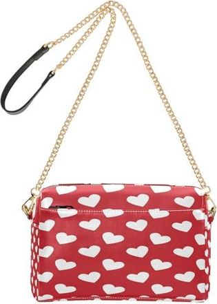 HMZXZ Sacs à bandoulière blancs à motif coeurs pour femme, sacs à main en cuir, petits sacs à main à bandoulière, bandoulière pour la Saint-Valentin