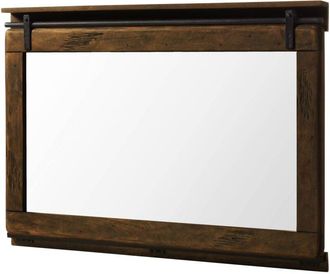 Massivmoebel24 Miroir en bois de manguier huilé RAILWAY 478