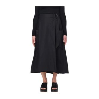Kaos Kaos, Femme, Jupes, Noir, Taille: 40 FR Cotton Wrap Skirt