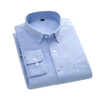 Generic Chemise &agrave; manches longues pour homme, coupe classique, poche simple, coupe ajust&eacute;e, haut d&eacute;contract&eacute;, tissu Oxford doux et solide pour le bureau, C270