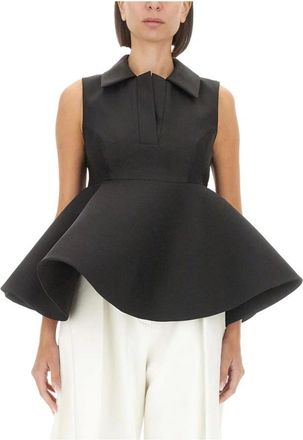 Jacquemus Femme, Tops, Noir, Taille: 38 FR Asymmetric Peplum Top