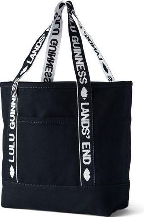 Lands End x Lulu Guinness mittelgroße bestickte Canvastasche, Damen, Größe:null regular, Blau, Baumwolle, by Lands End
