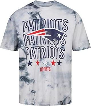 Recovered Clothing New England Patriots NFL Tie-Dye Relaxed Oversized Navy White T-Shirt