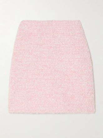 Balenciaga Minirock Aus Tweed Aus Einer Baumwollmischung In Metallic-optik - Pink