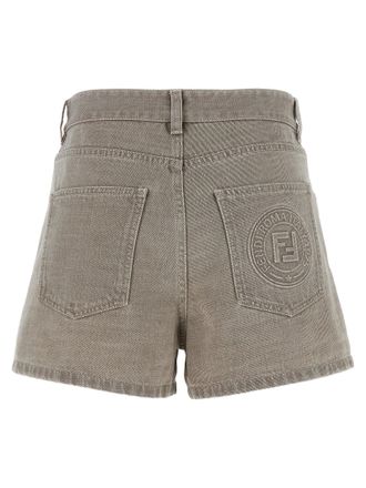Fendi Womens Beige Cotton Bermuda Shorts