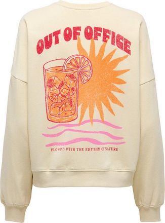Only Sweatshirt ONLLINY L/S O-NECK PRINT CS SWT mit Print auf Vorder- und R&uuml;ckseite