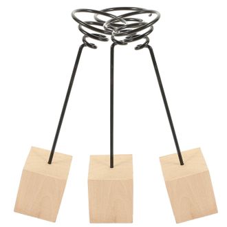 DOITOOL 3 St&uuml;ck Luftpflanzenhalter mit Holzsockel Moderner Pflanzenst&auml;nder f&uuml;r Kleine Tillandsien Luftdurchl&auml;ssiger Pflanzbeh&auml;lter zur Wohn und B&uuml;rodekoration