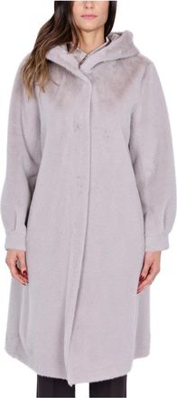 Emme Di Marella Emme DI Marella, Femme, Vestes, Beige, Taille: 40 FR Long Faux-Fur Coat