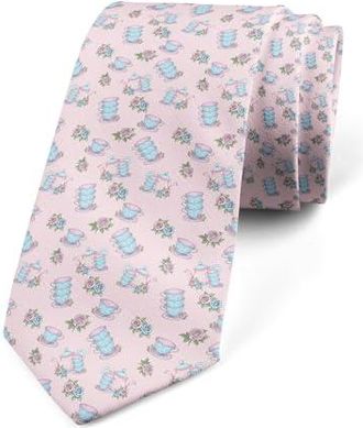 Generic Cravate Pour Homme Roses Bleu Classique Tie &Eacute;l&eacute;gant Cravate Pour Hommes Pour Remise De Dipl&ocirc;me F&ecirc;te Travail