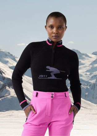 Jott Pull c&ocirc;tel&eacute; col haut Noir Mayt - Taille S