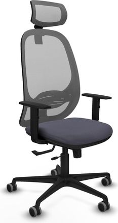 Piqueras y Crespo Zylindrischer Stuhl mit 1D-Armlehnen, h&ouml;henverstellbarer Lendenwirbelst&uuml;tze und Kopfteil, h&ouml;henverstellbar und neigbar. Ausgestattet mit Syncro/Trasla