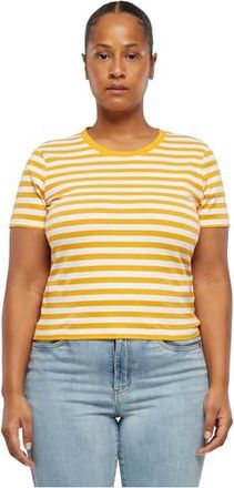 Urban Classics T- Shirt &agrave; Rayures pour Femme, Blanc/Magicmango, XL