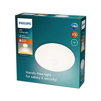 Philips Mauve plafonnier avec d&eacute;tecteur de mouvement, 6W, 2700K, Blanc