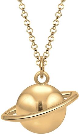 Elli Halskette Silber 925 Vergoldet 24K Planet Anhänger Kette Damen Schmuck Geschenke für Frauen Mädchen Mama Freundin, Astro Silberkette Länge 45 cm