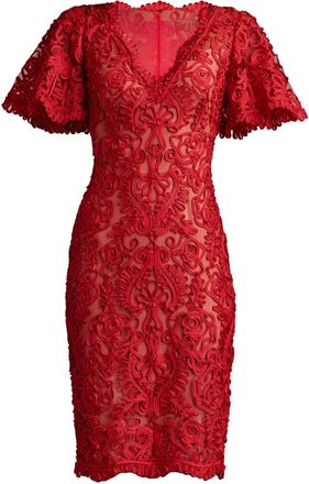 Tadashi Shoji robe Arnett en dentelle - Rouge