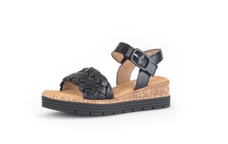 Gabor Damen Keilsandalen, Frauen Sandalen,Moderate Mehrweite (G),Sommerschuhe,Freizeitschuhe,offene Schuhe,Strandschuhe,schwarz,41 EU / 7.5 UK