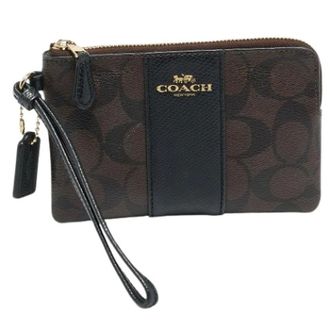 Coach Pochette en toile enduite Pre-owned - Femme - Pre-owned - Brun - Taille: ONE Size