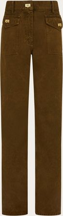 Ferragamo Damen Hose mit aufgesetzten Taschen Braun