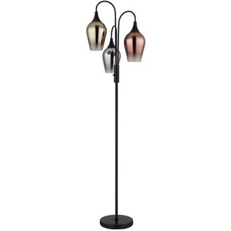 Globo Lighting Ausgefallene Stehleuchte lavus mit drei bunten Glasschirmen, H&ouml;he 165cm