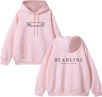 Generic Deadline Baumwoll-Hoodie 2025 World Tour Grafik-Support High Street Sport-Sweatshirts(B-Pink-Padded,L)