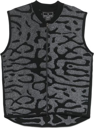 Yohji Yamamoto Weste mit Jacquardmuster - Schwarz
