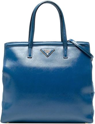 Prada Hobo Bags - Saffiano Vernice Satchel - Gr. unisize - in Blau - für Damen